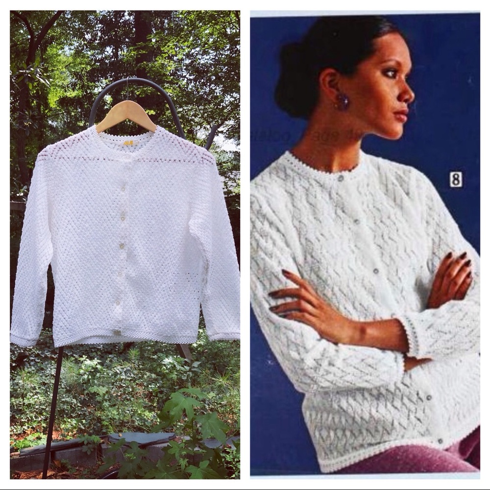 1972 Sears Lacy Knit Cardigan From Japan - Gem